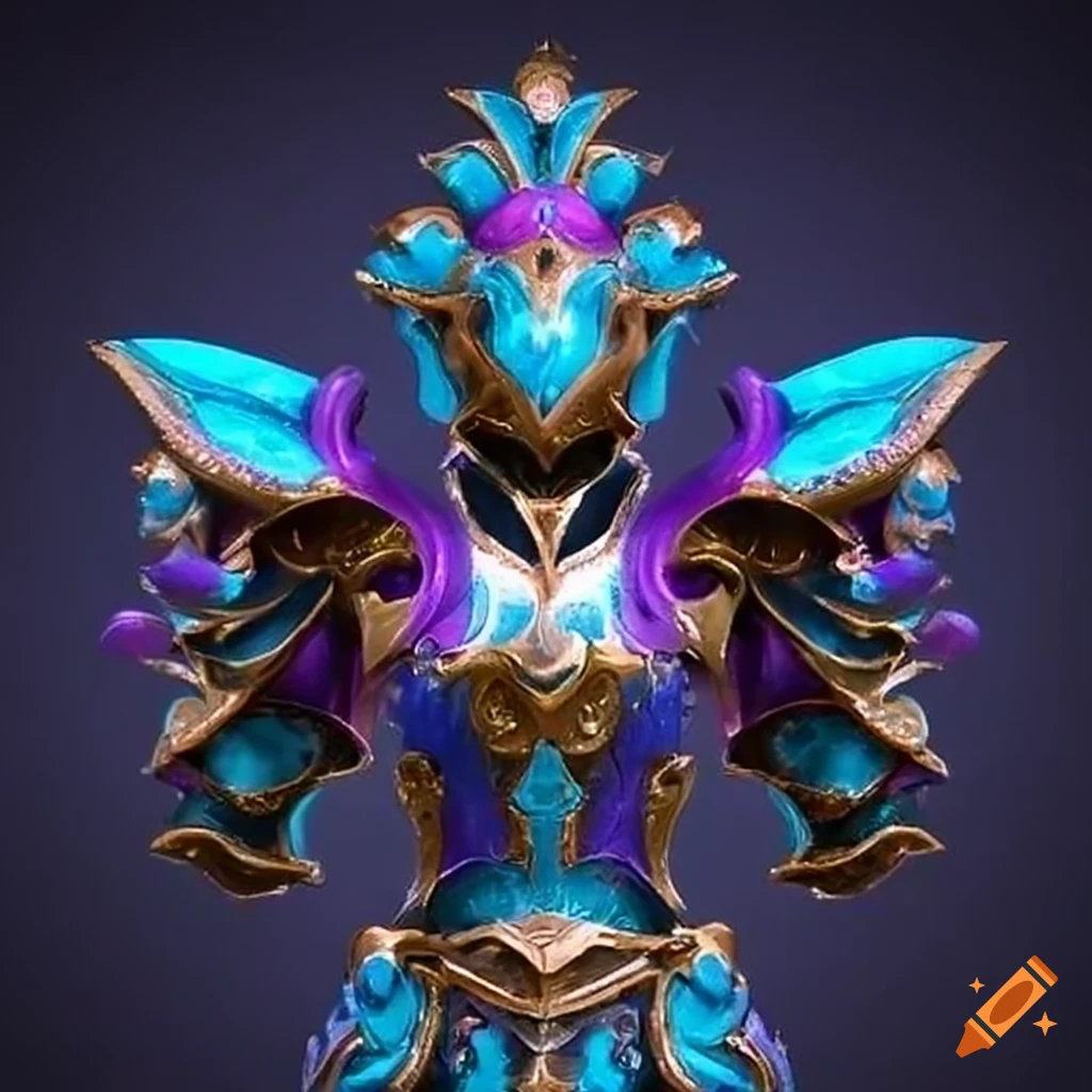 Adorned magic armor parts in high resolution front view on Craiyon