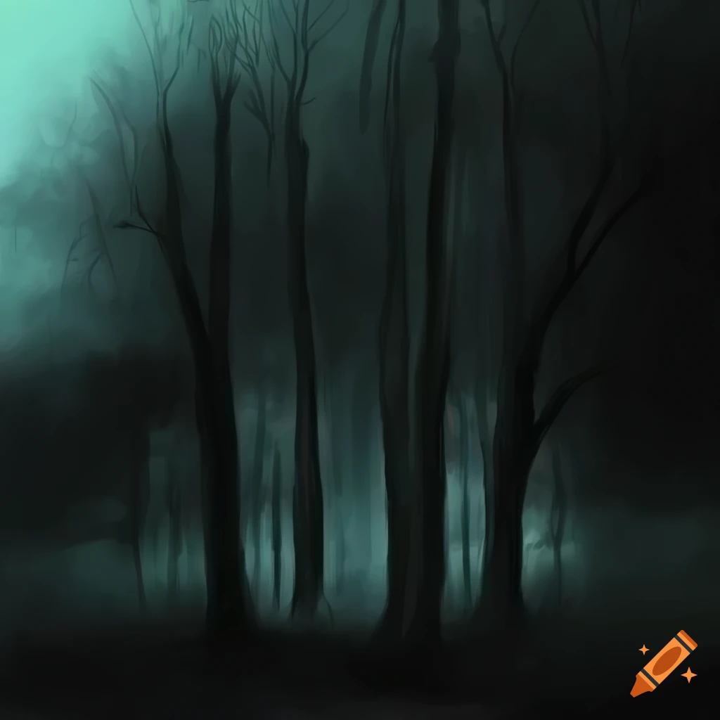 Realistic painting of trees with high contrast on Craiyon