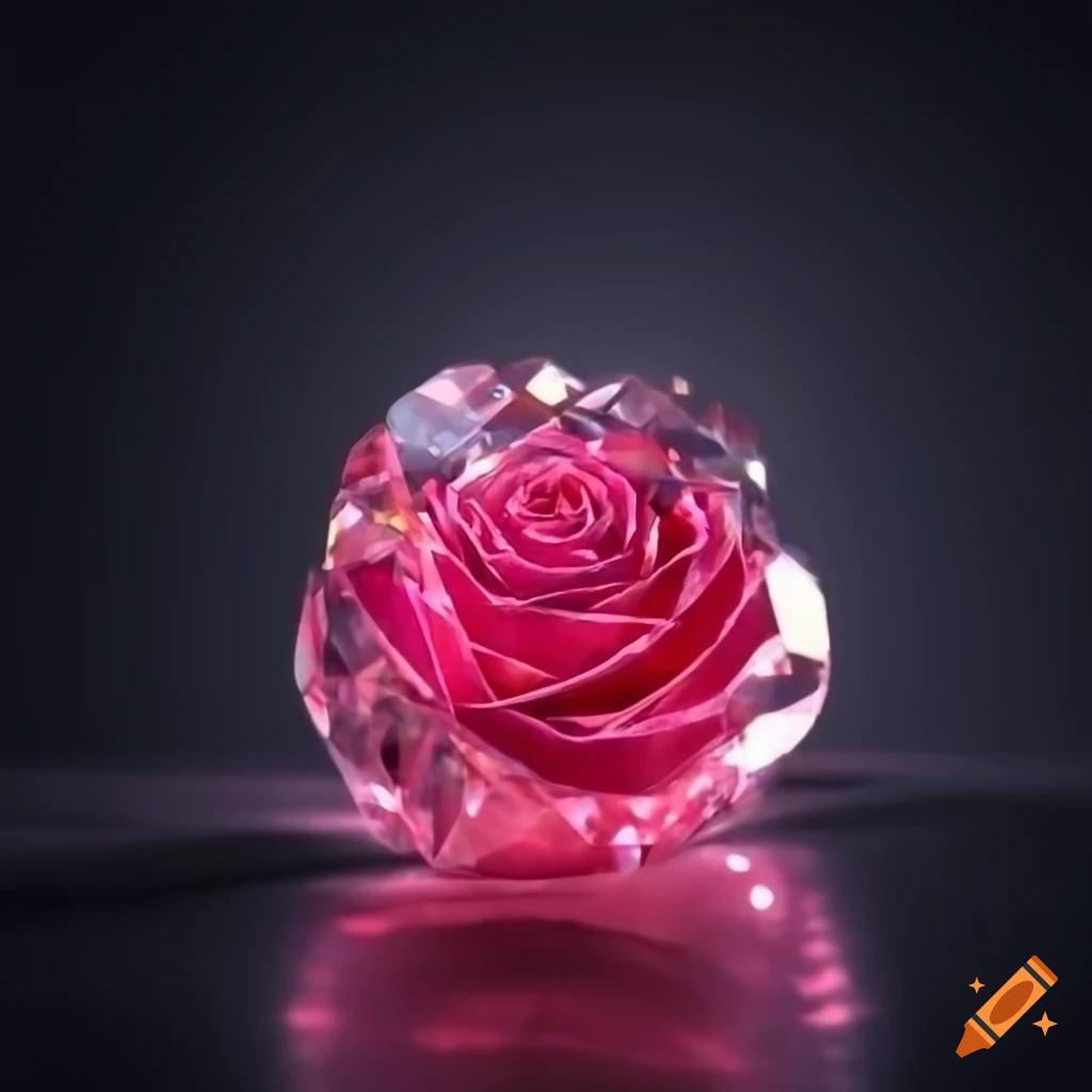 Transparent crystal rose on Craiyon