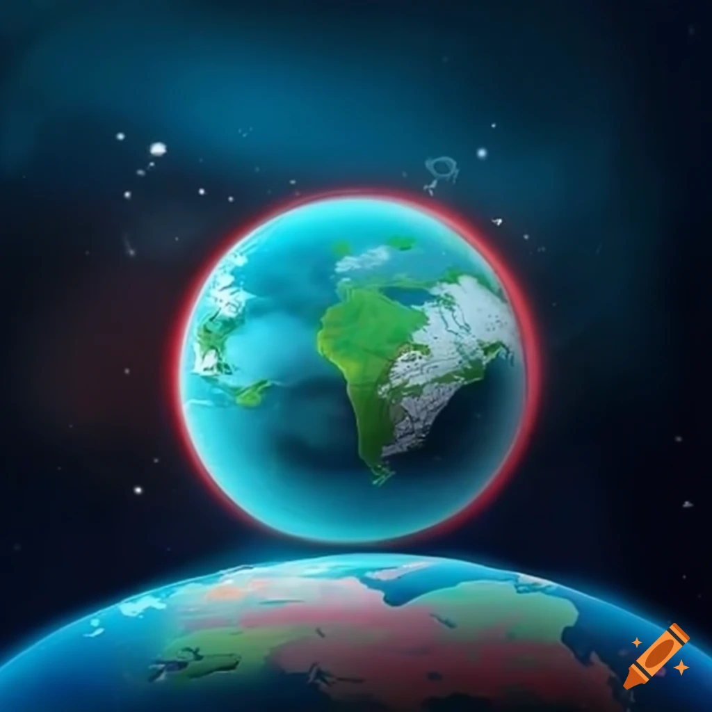 Conceptual futuristic representation of the world in 2050 on Craiyon