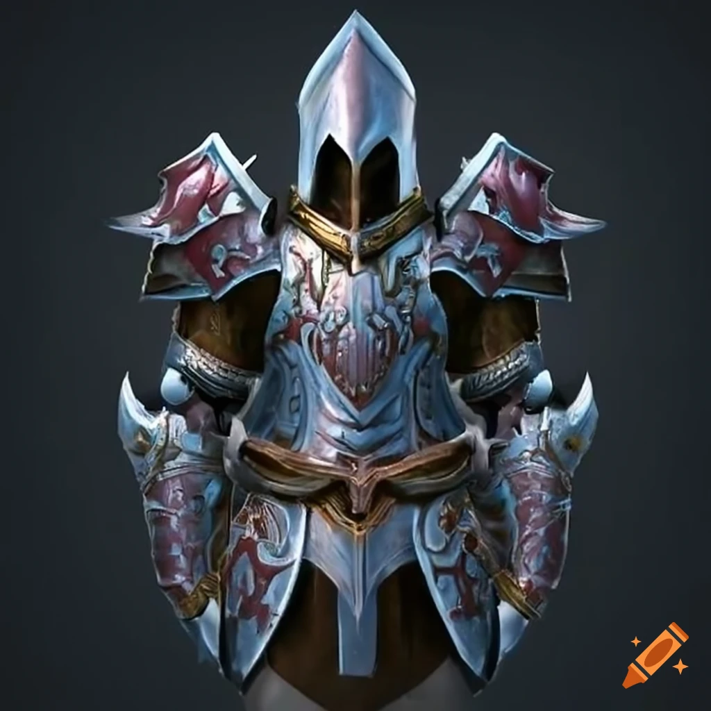 Front view of adorned magic armor on Craiyon