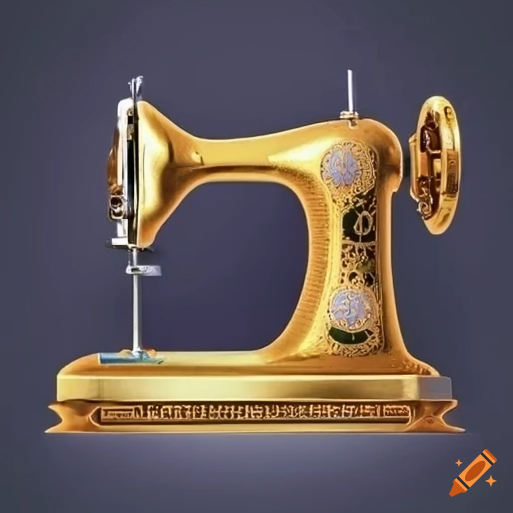 Golden sewing machine on Craiyon