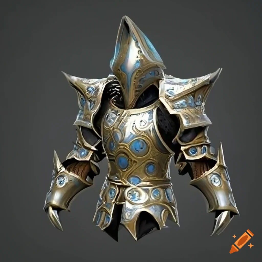 Front view of adorned magic armor on Craiyon