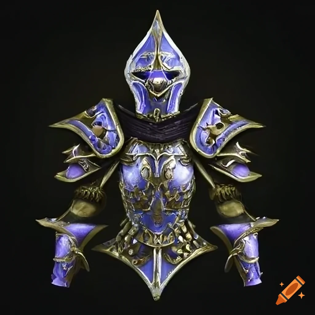 Front view of adorned magic armor on Craiyon