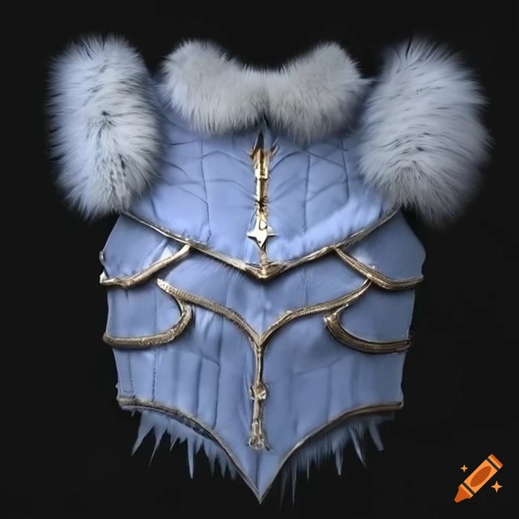 Magic fur padded armor from the front view on Craiyon