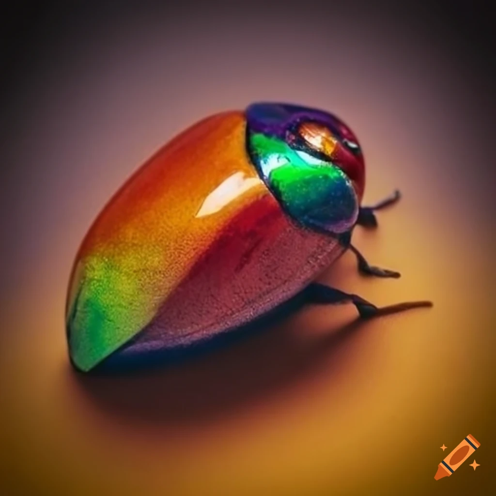 Amber stones and insects in a colorful colored pencil drawing on Craiyon