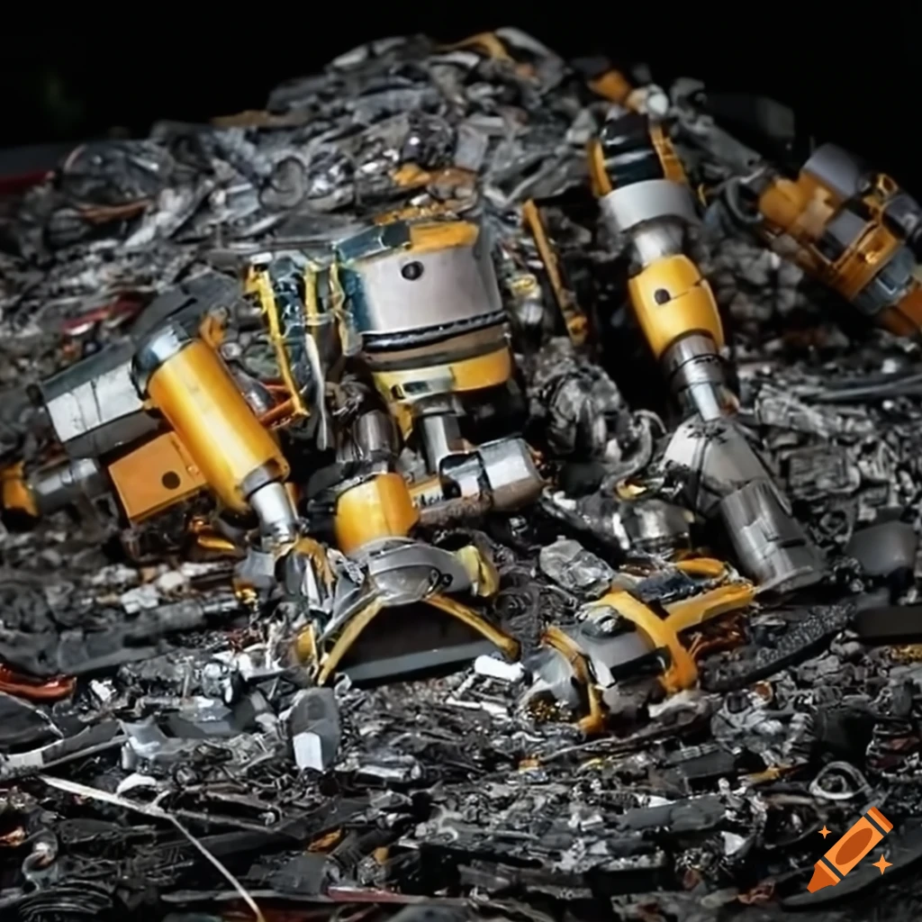 Heap of robot parts on Craiyon