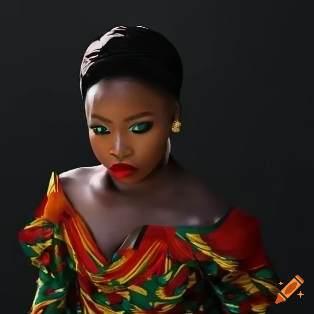 Model wearing thadou-kuki patterned traditional dress on Craiyon