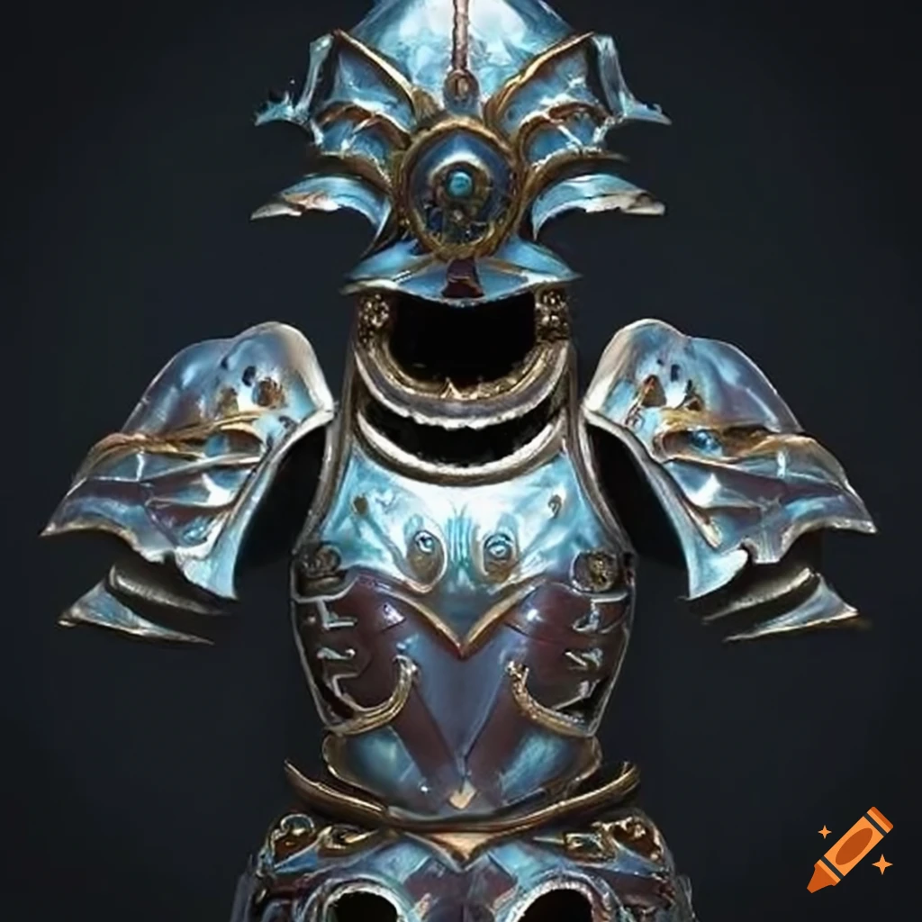 Front view of adorned magic armor on Craiyon