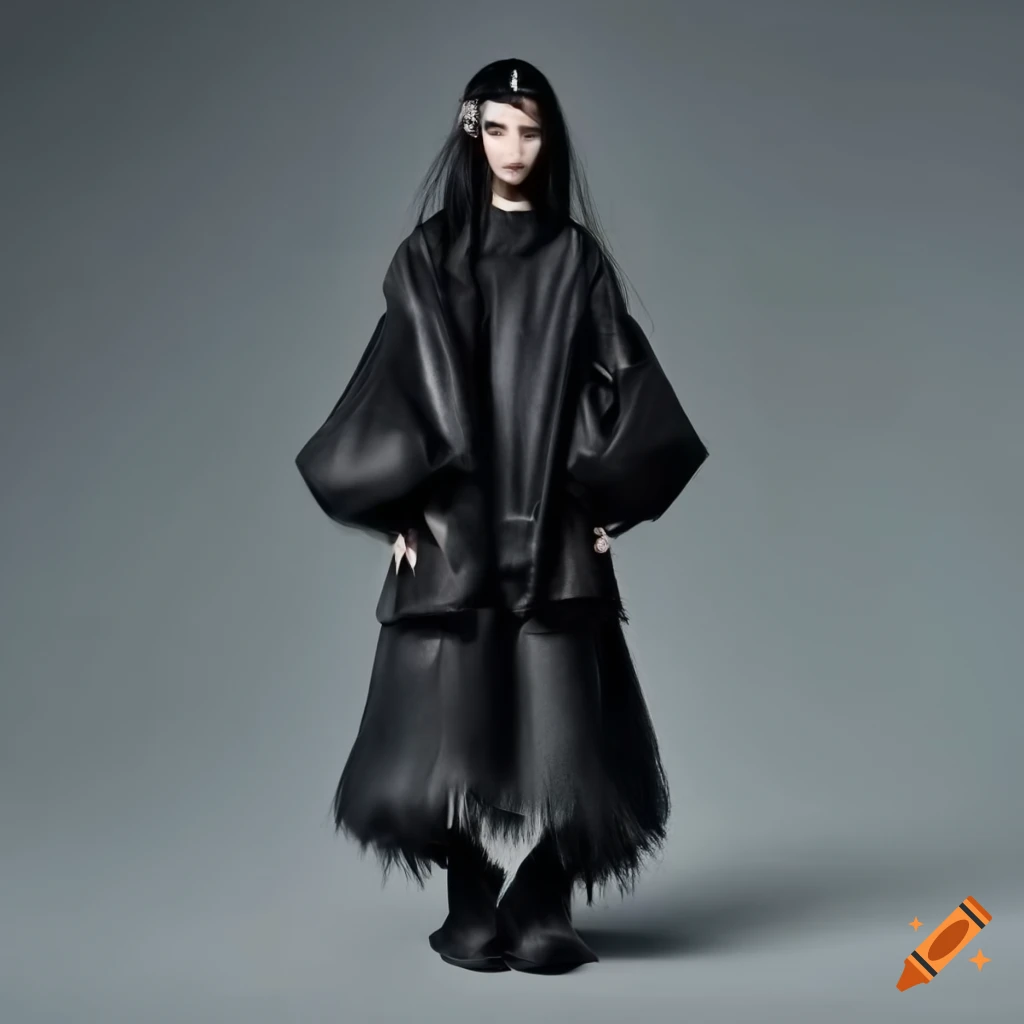 Black avant-garde fashion runway oversized outfit by Tatsuya Yamagami ...