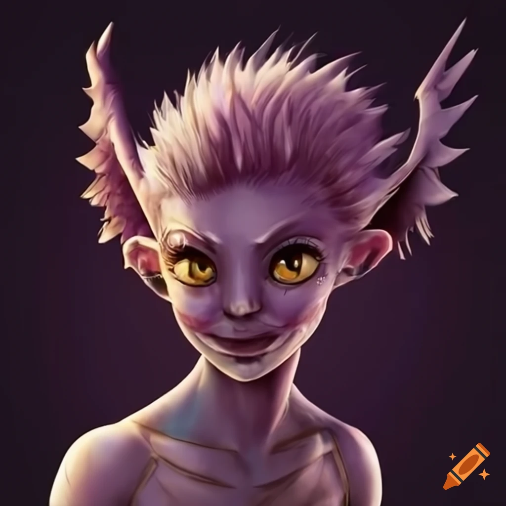 Monster kid female with wings and eyes on Craiyon