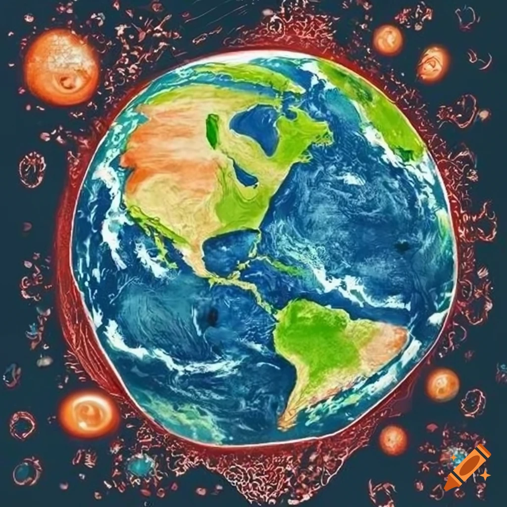 Unique poster for world earth day showing microbes sustaining the earth on Craiyon