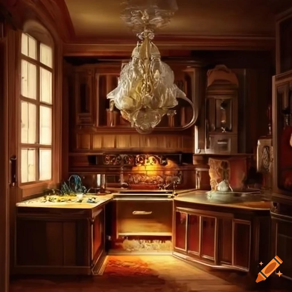 Elaborate kitchen stage on Craiyon