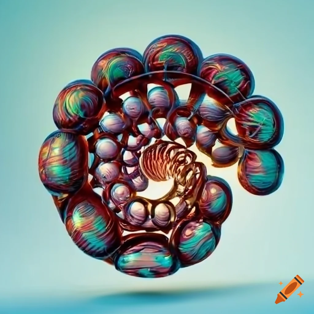 Interlocking counter-rotating spirals on Craiyon