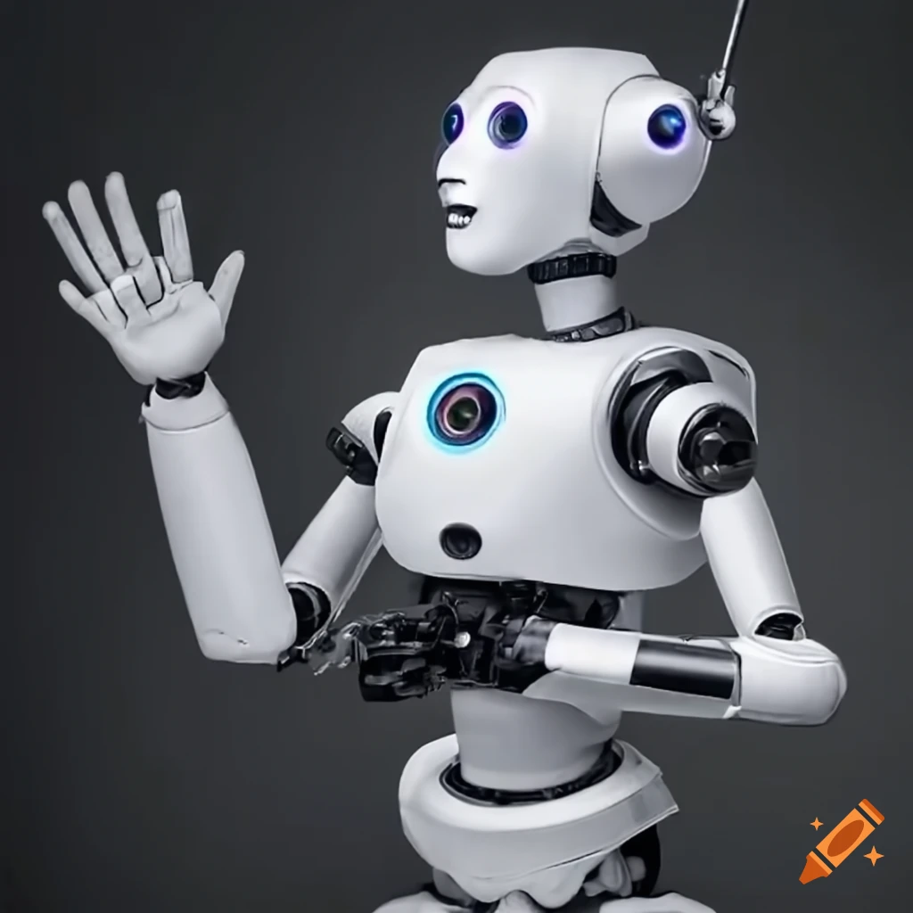 Robot waving on Craiyon