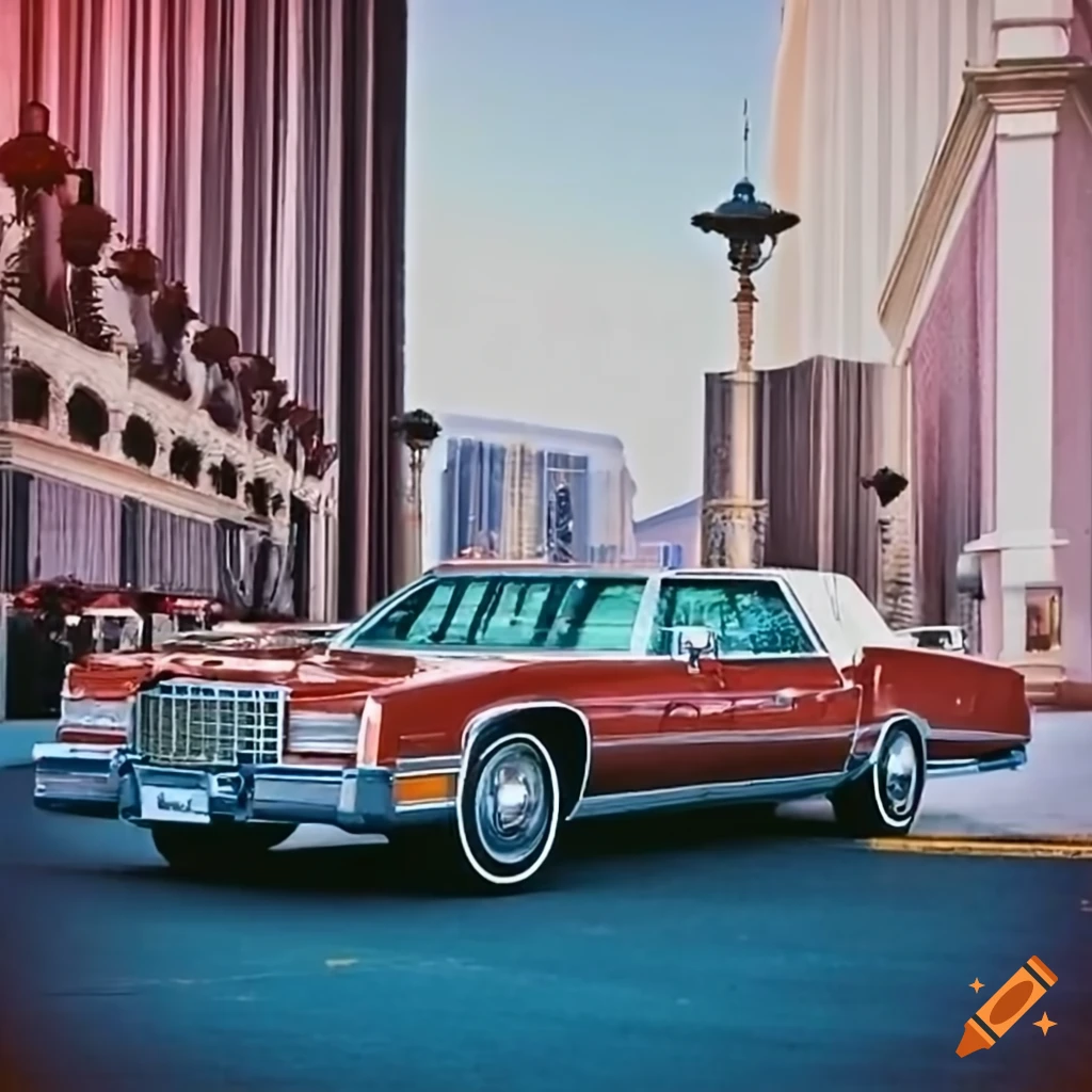 Classic 1978 Cadillac Eldorado parked outside the Hilton in Las Vegas ...