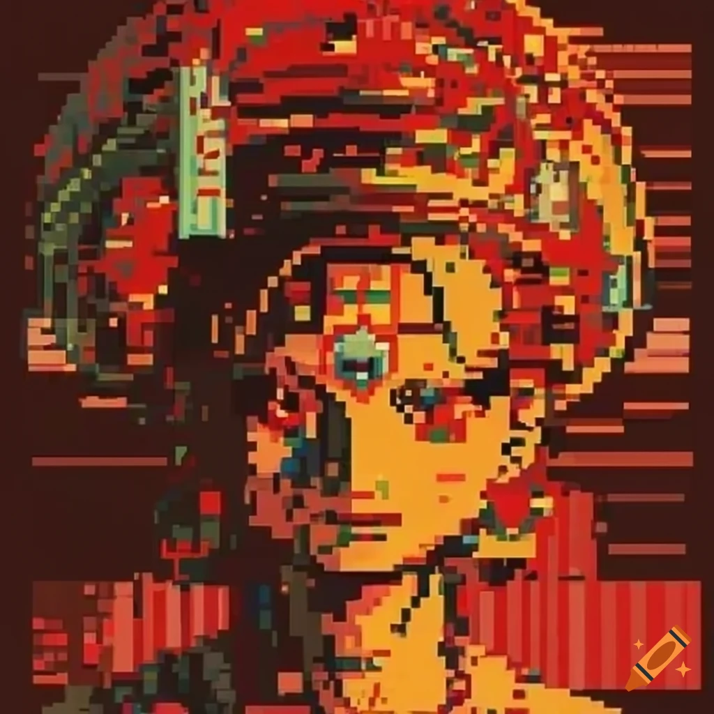 Pixel art inspired by vintage asian travel posters in sega genesis ...