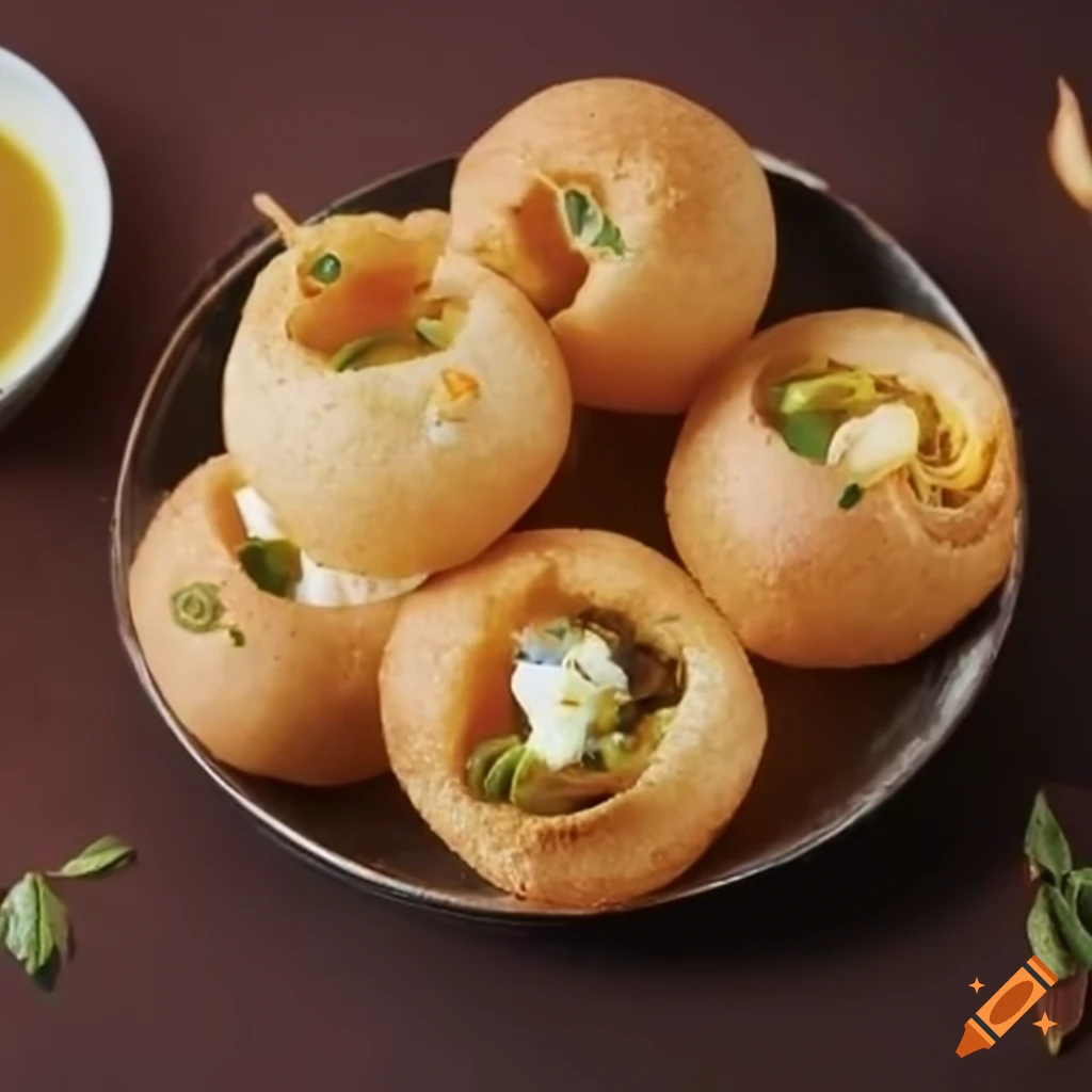 Pani puri indian street food snack on Craiyon