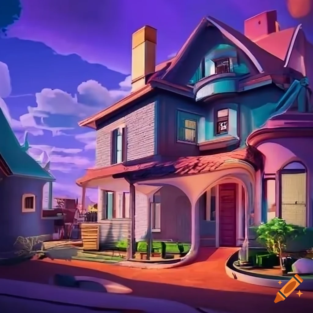 Pixar-style residence on Craiyon