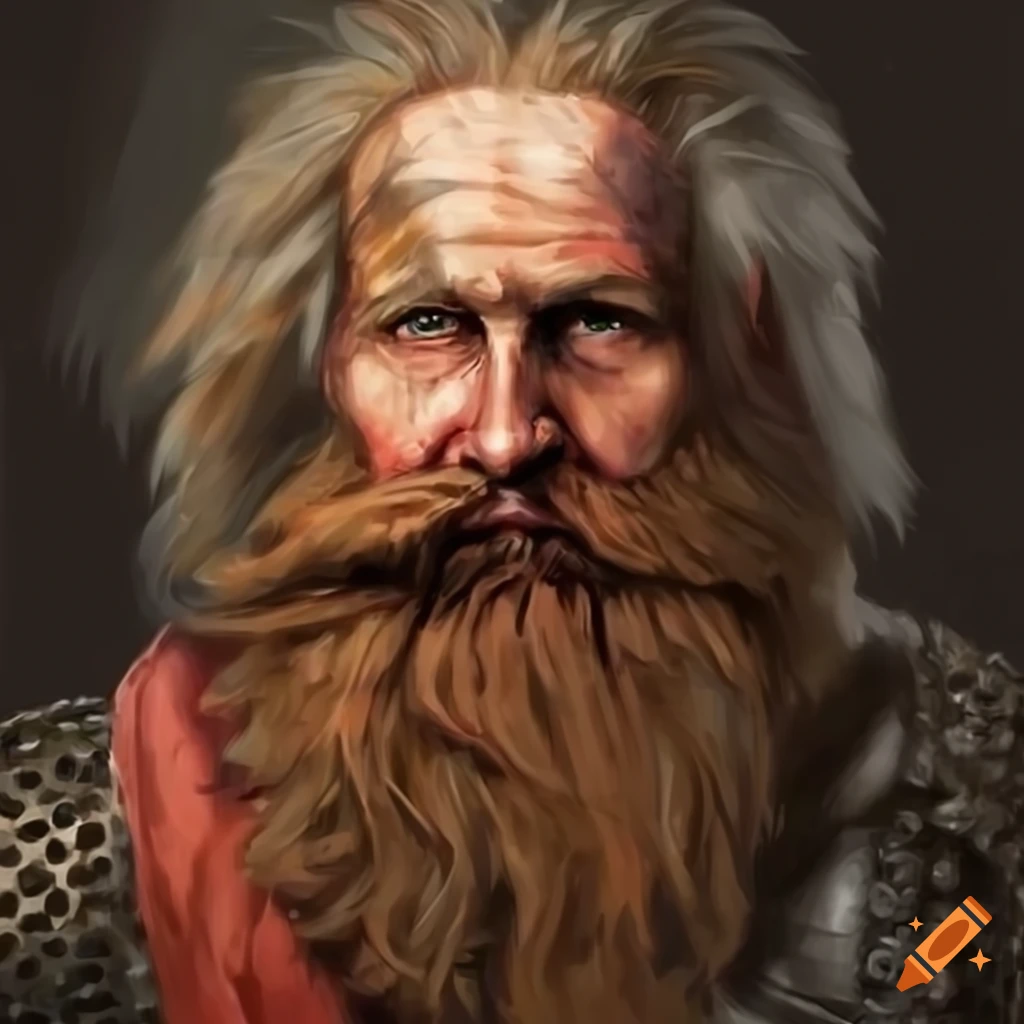 Realistic depiction of a bearded highland warrior from medieval times ...