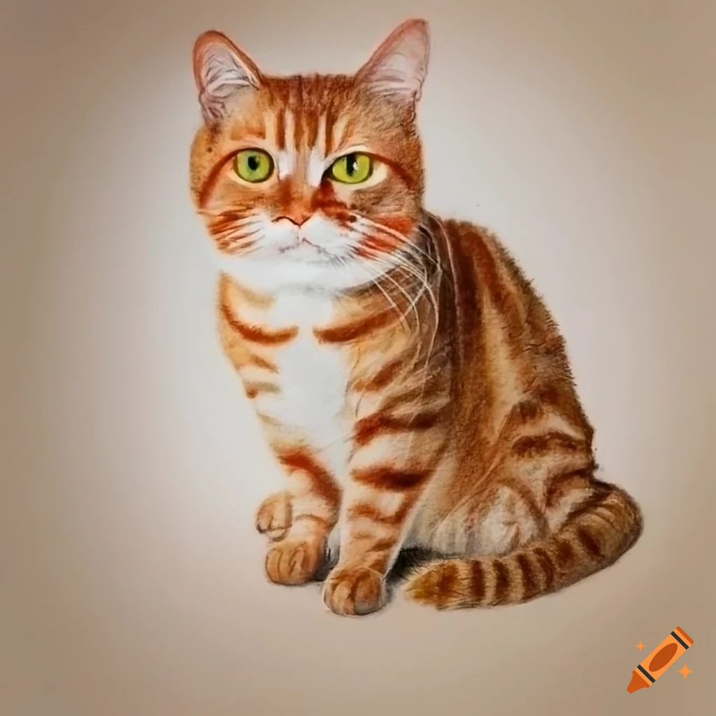Drawing of a ginger cat on Craiyon
