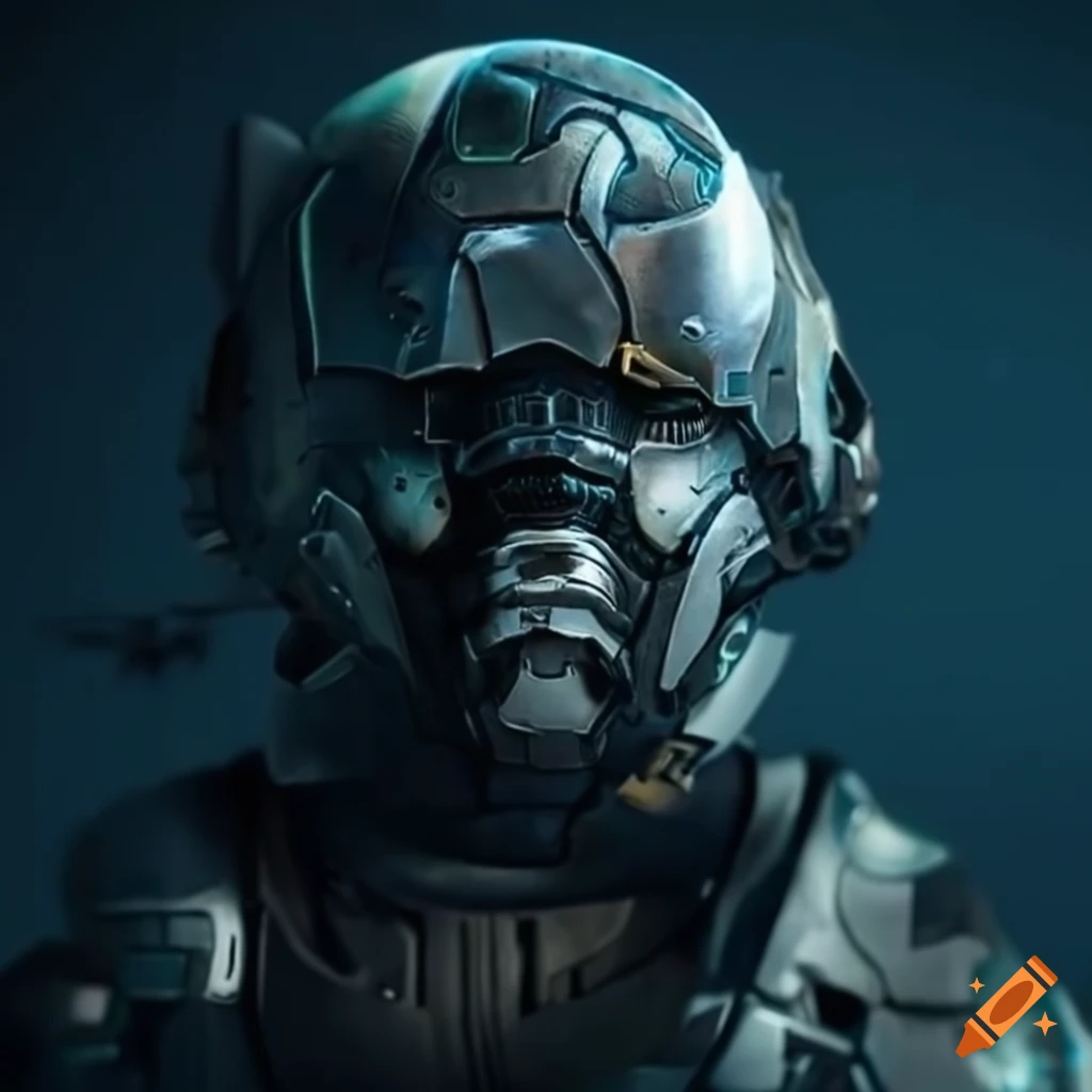 Intricately detailed futuristic warrior cosplay with advanced armor on ...