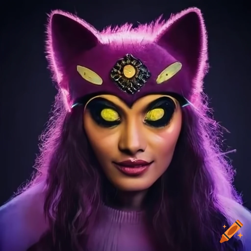 Indian superhero cat cosplay in 80s retro style on Craiyon