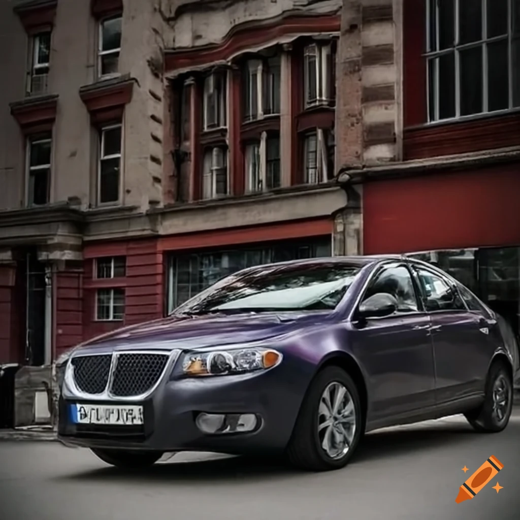 European sedan car in urban setting from the 2010's on Craiyon