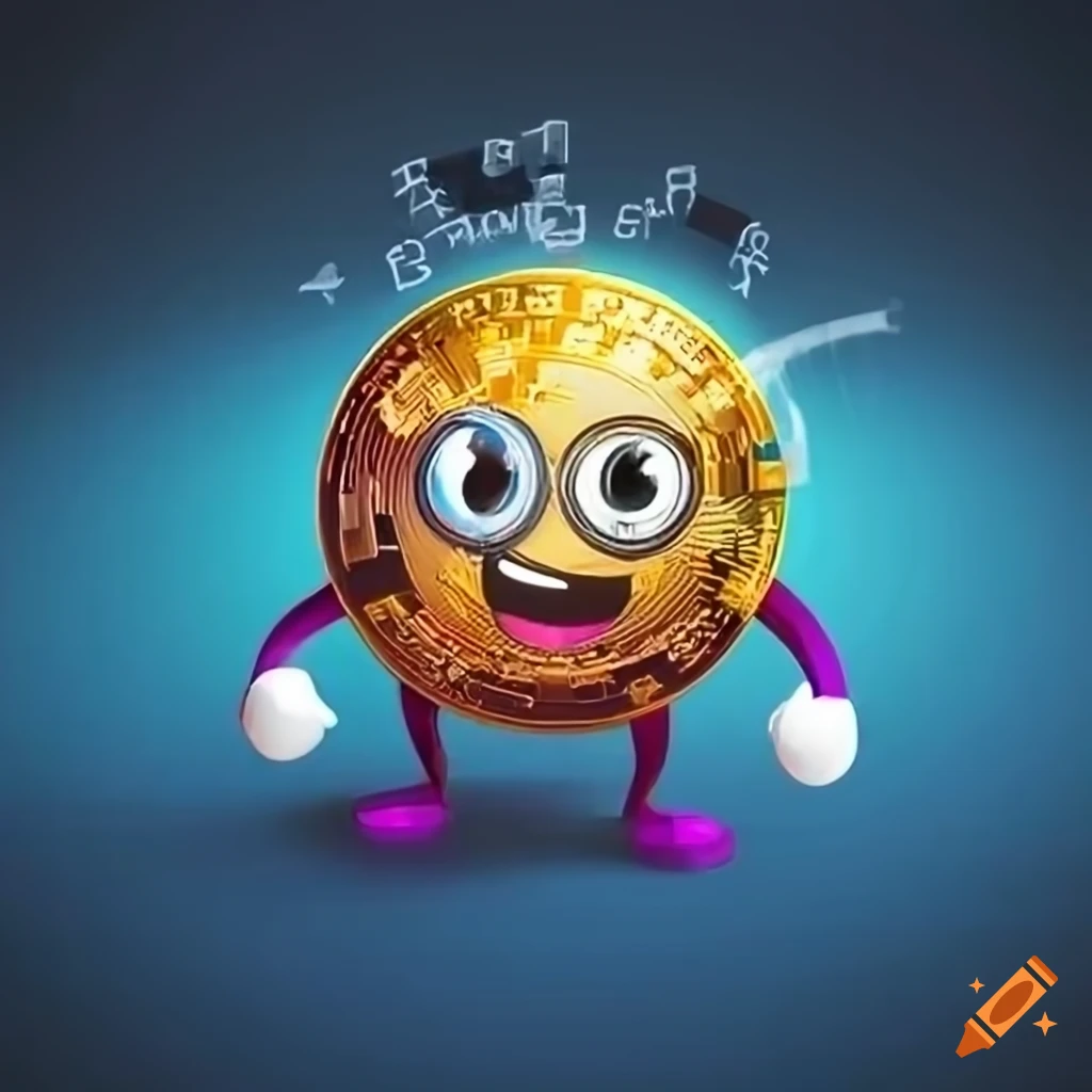 Intriguing cryptocurrency mascot with captivating eyes on Craiyon
