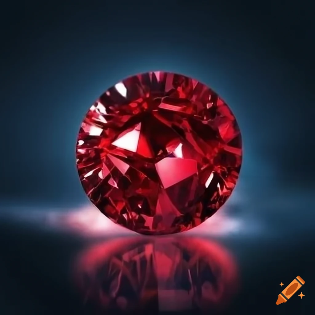 Round magical red crystal on Craiyon