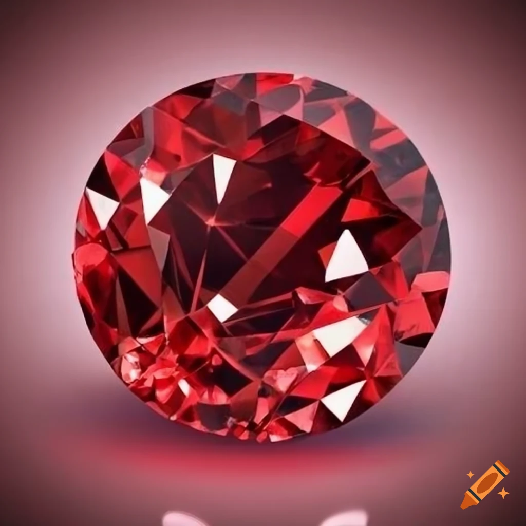 Round magical red crystal on Craiyon