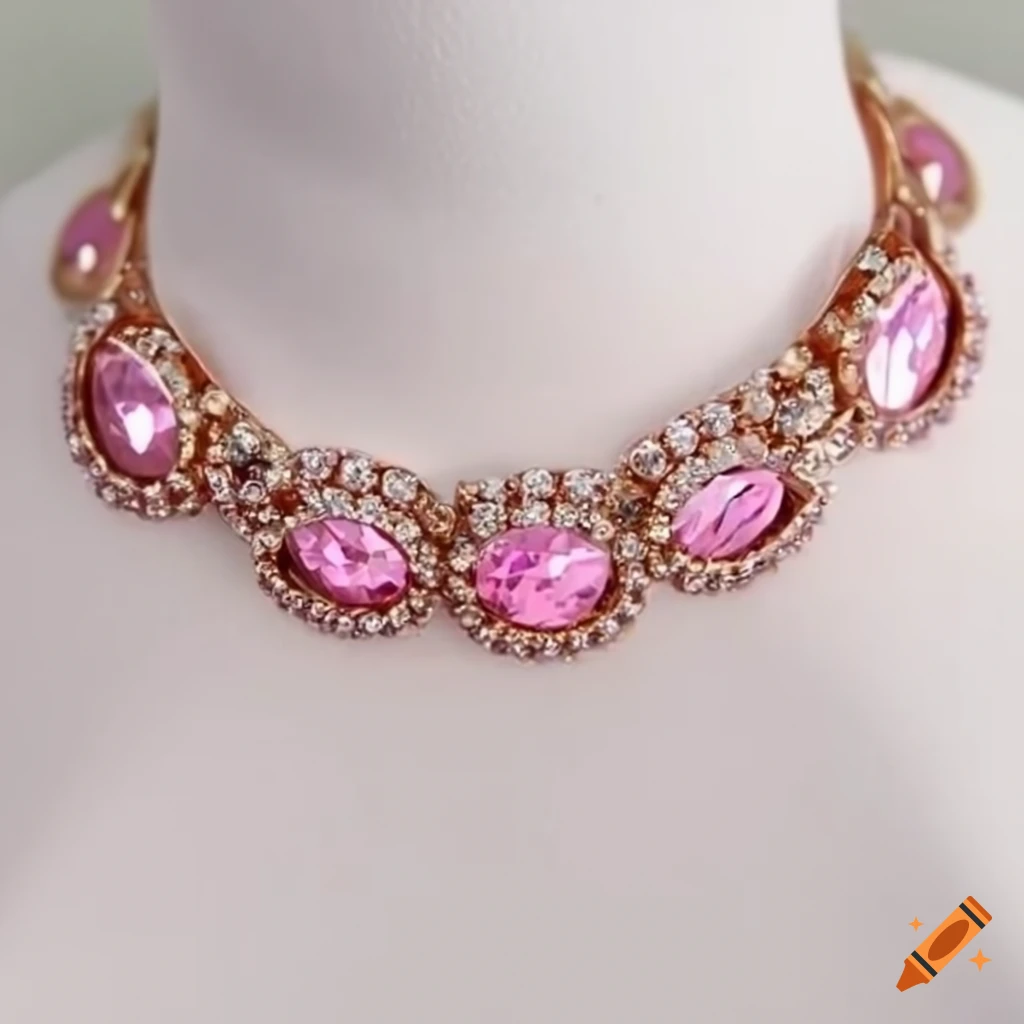 Pink diamond collar accessory on Craiyon