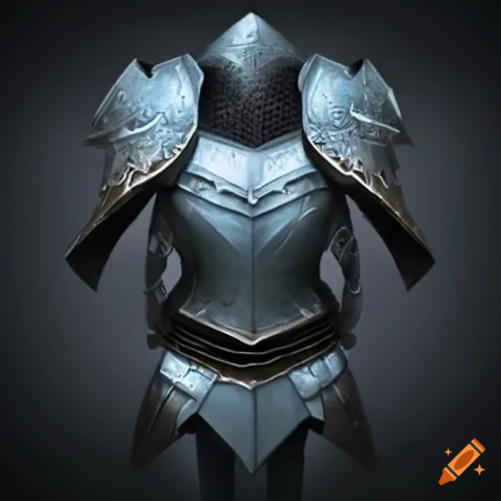 Front view of adorned magic armor on Craiyon