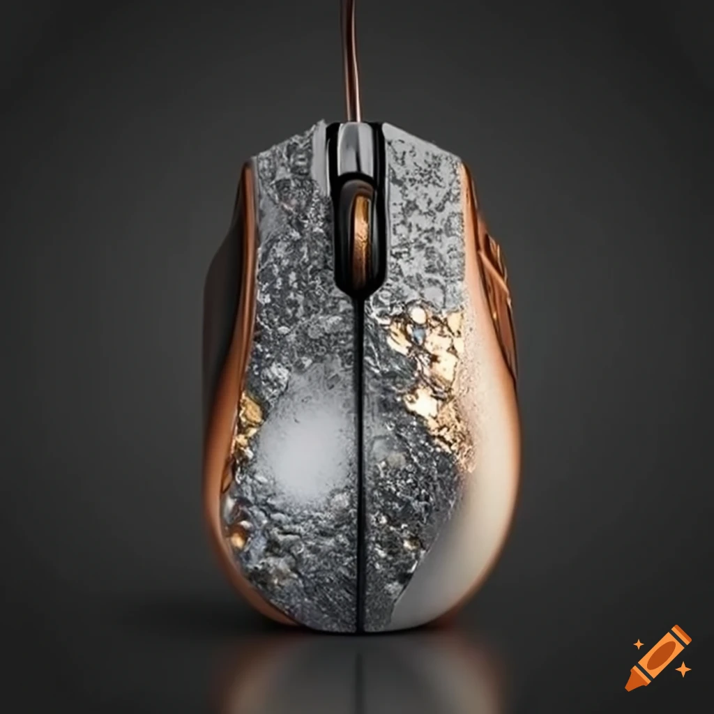 Unique computer mouse crafted from meteorite and ceramic smalt on Craiyon