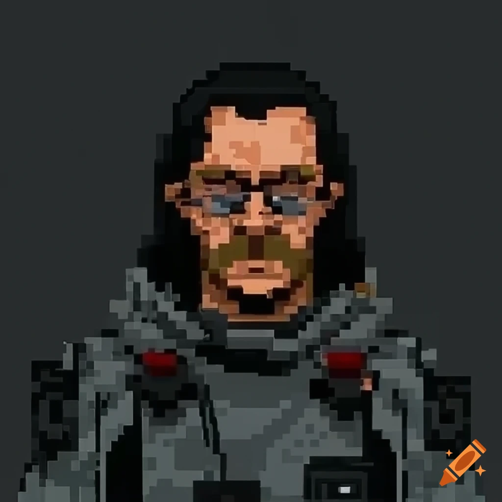 Sam bridges pixel art from death stranding on Craiyon