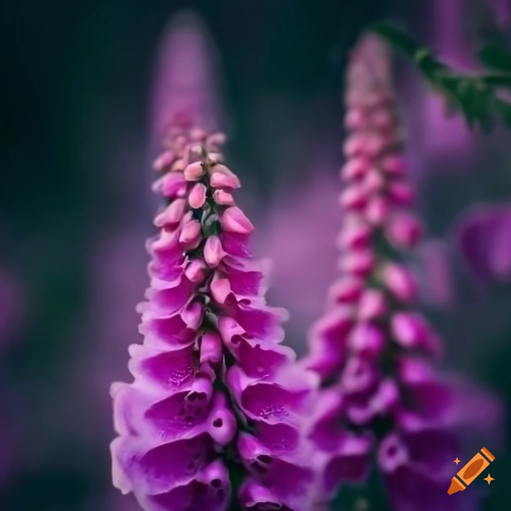 Foxglove flowers aesthetic background hd on Craiyon