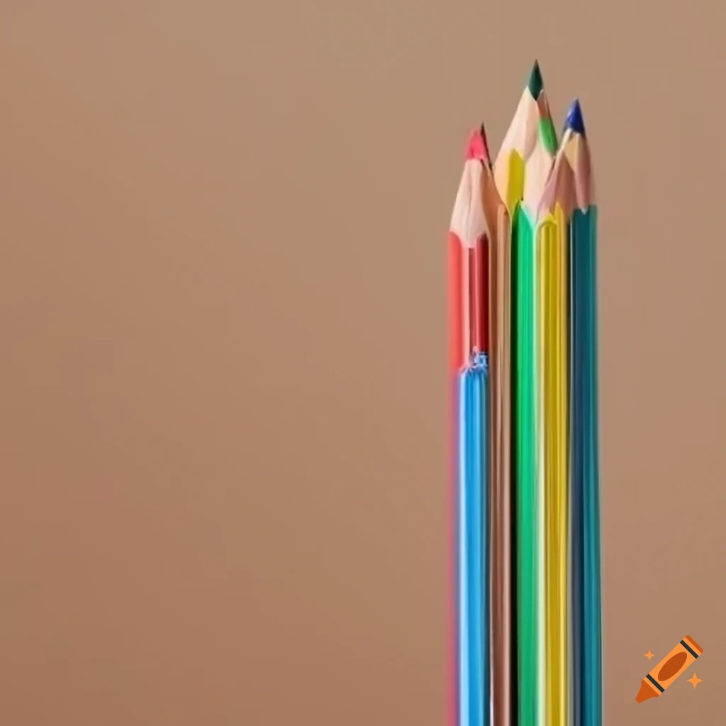 Colored pencils on beige background for a back to school concept on Craiyon