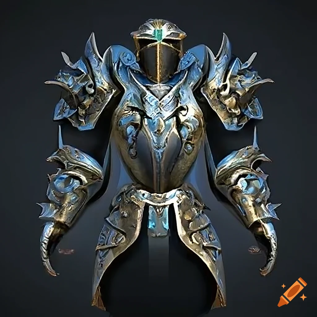 Adorned magic armor front view on Craiyon