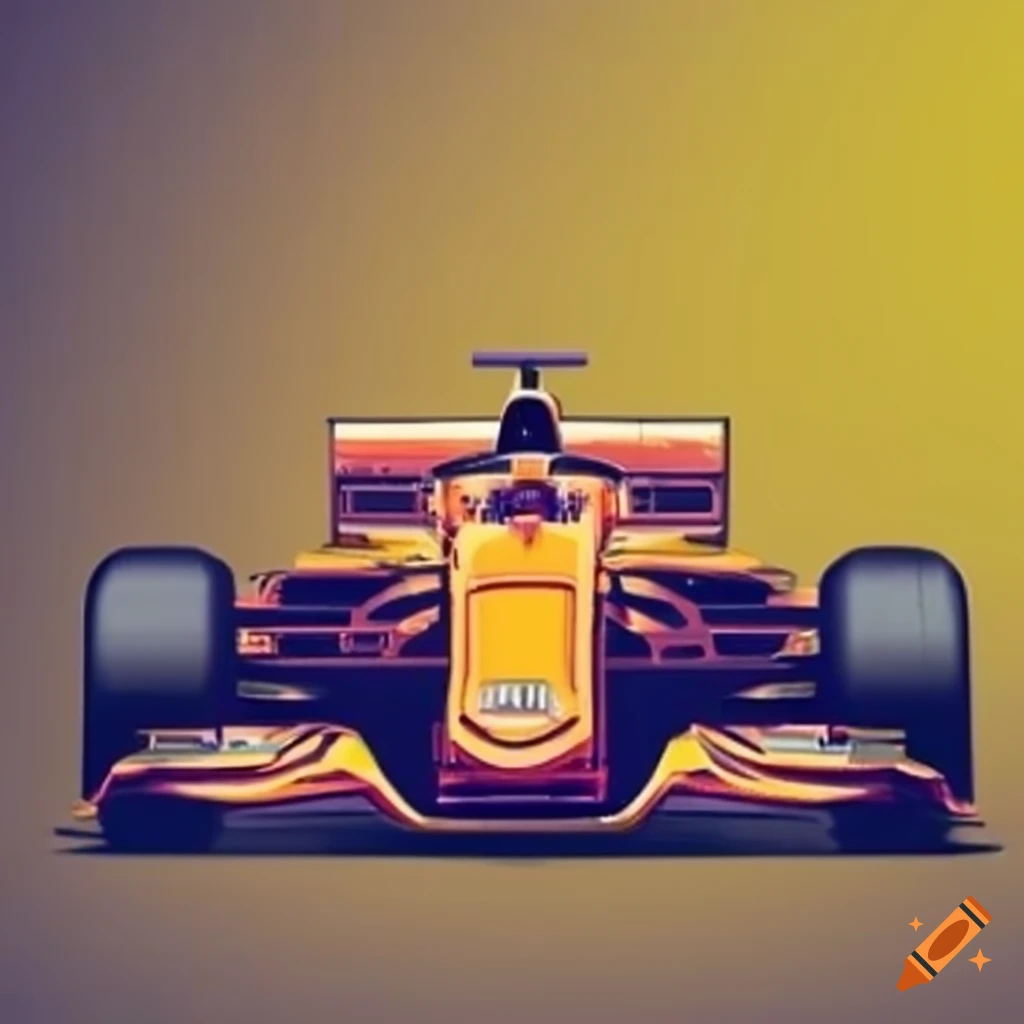 Yellow and orange f1 car with granvita logo on Craiyon