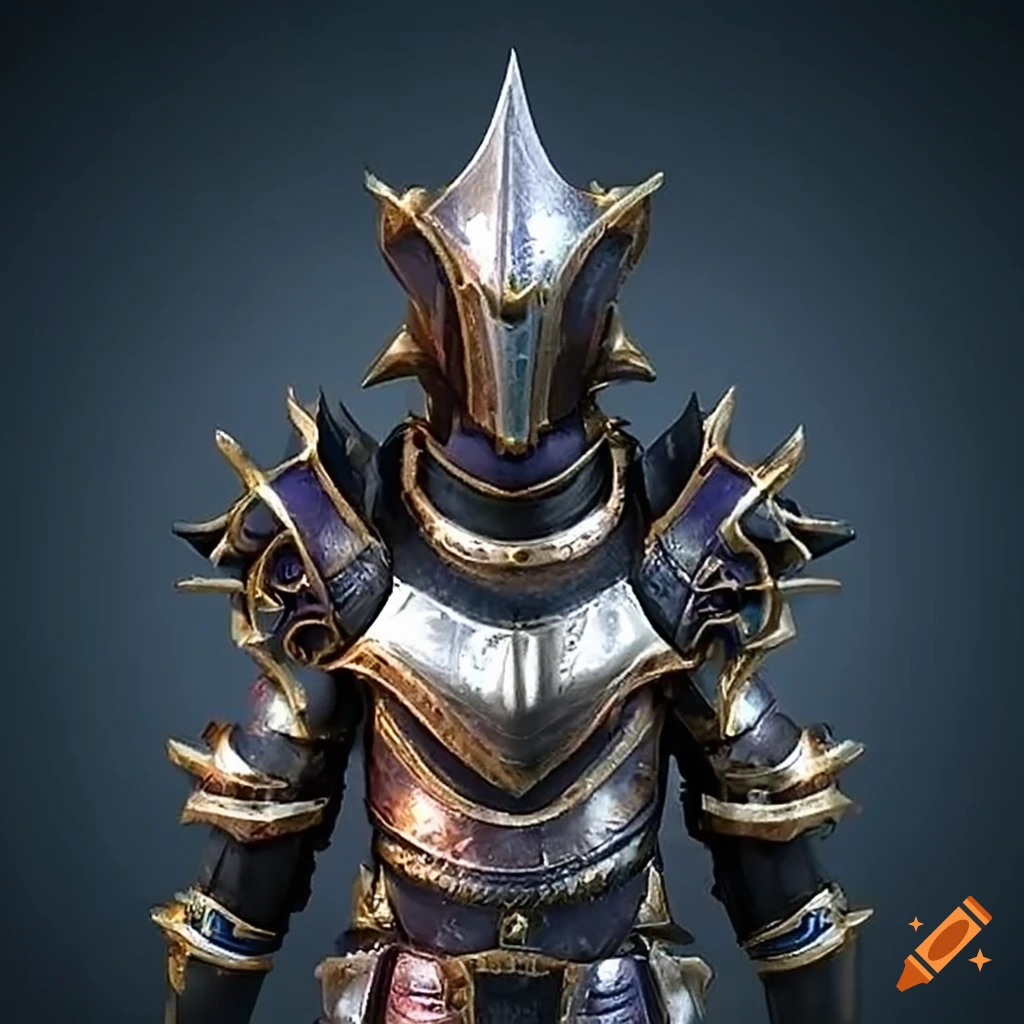 Adorned magic armor parts in high resolution front view on Craiyon