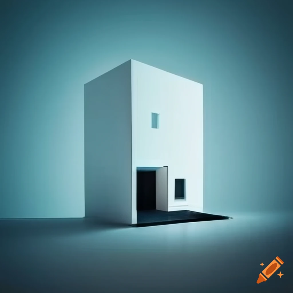 Minimalist house shaped like a dslr camera on Craiyon