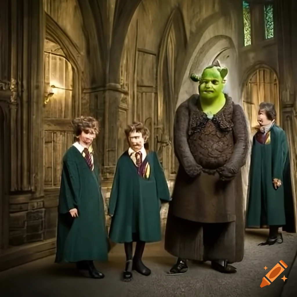 Harry potter and shrek characters on Craiyon