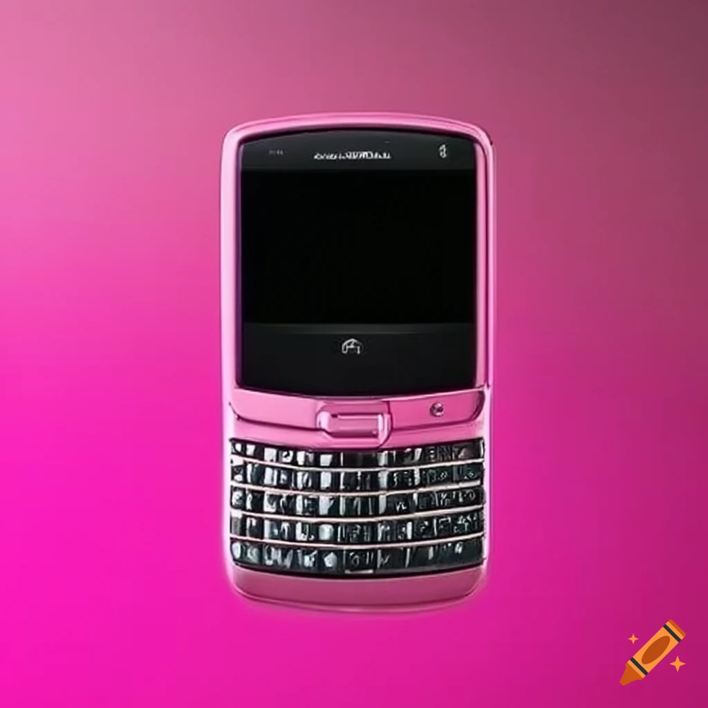 Pink 2000's style phone similar to a Blackberry on Craiyon