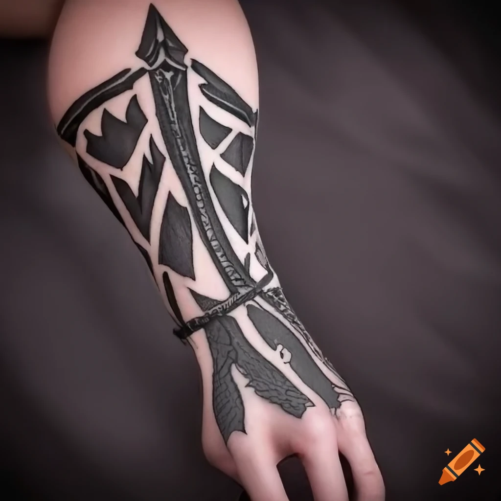 Elven sleeves with covered fingers blackout tattoos in a dragon age ...