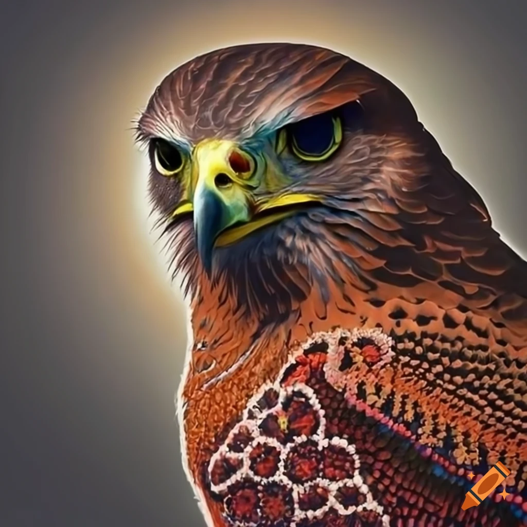 Majestic fusion of a hawk and kangaroo in Australian Aboriginal style ...