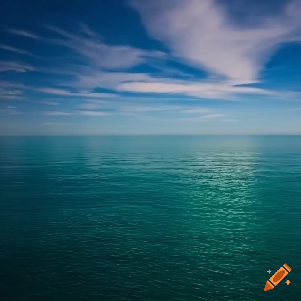 Emerald sea under blue skies on Craiyon