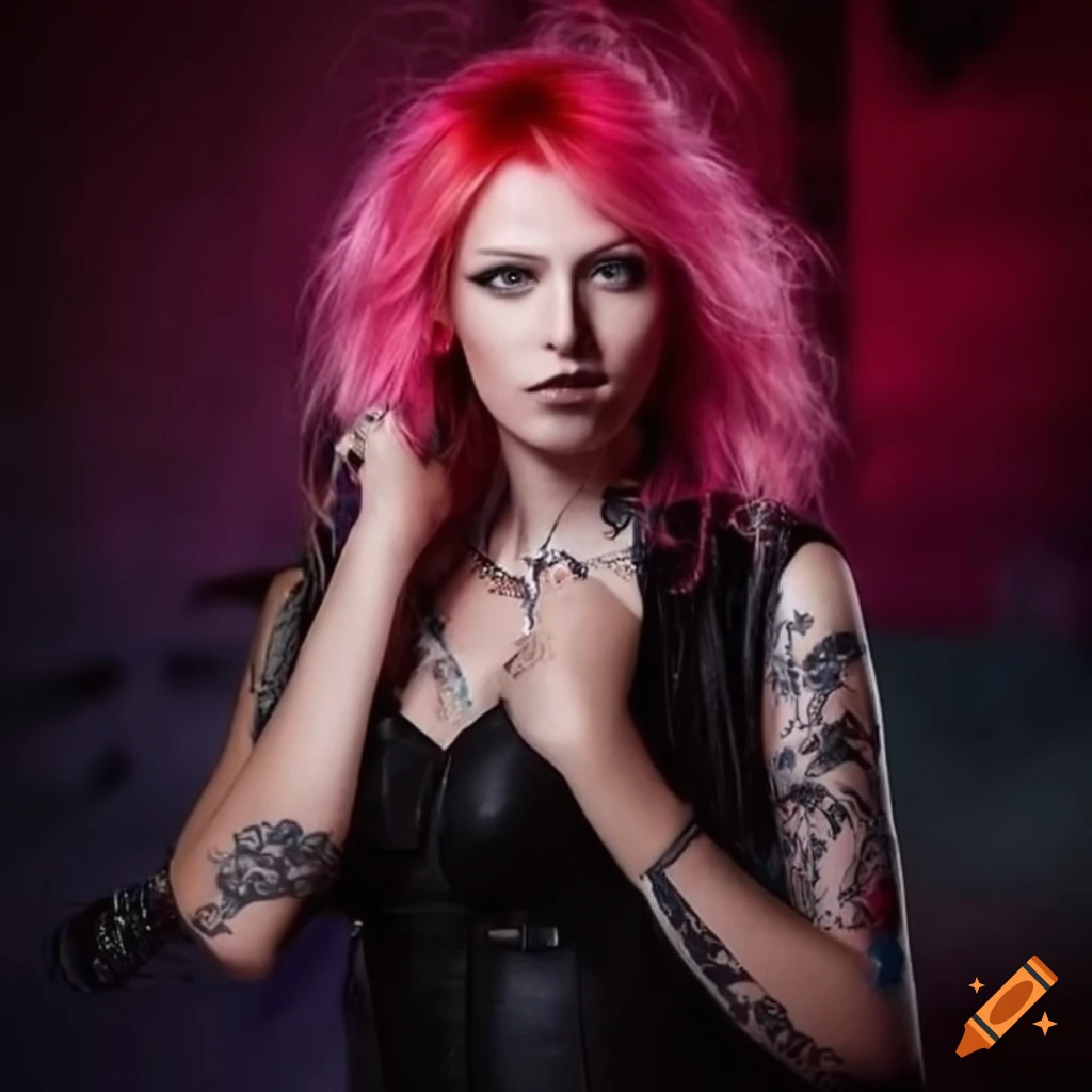 Rock girl with a metal vibe on Craiyon