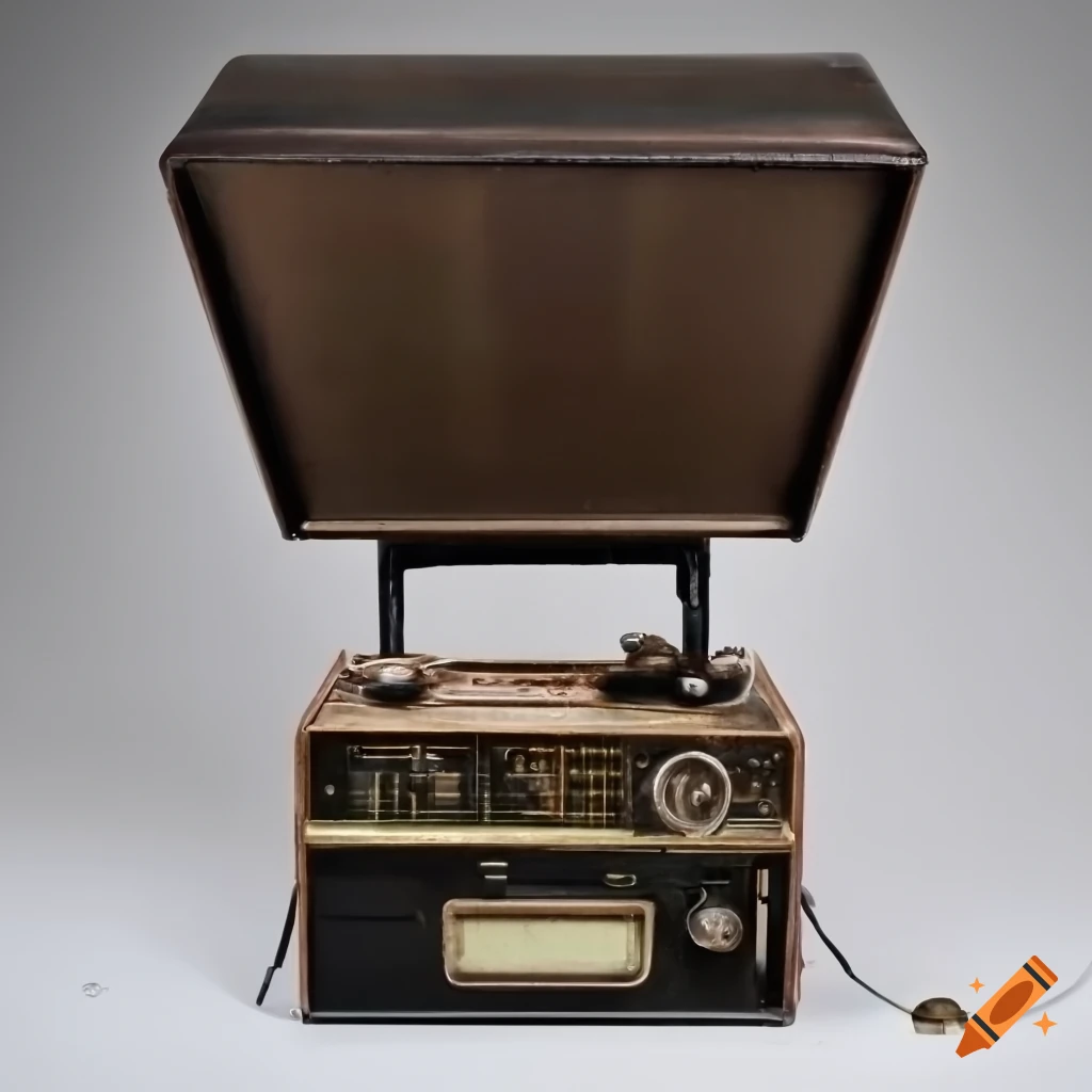 Soviet radio with tubes and gramophone horns on Craiyon