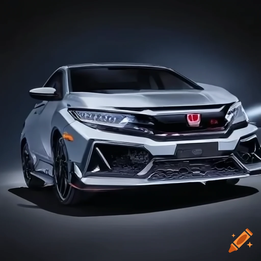 2024 Honda Civic Type R with motion blur in action shot on Craiyon