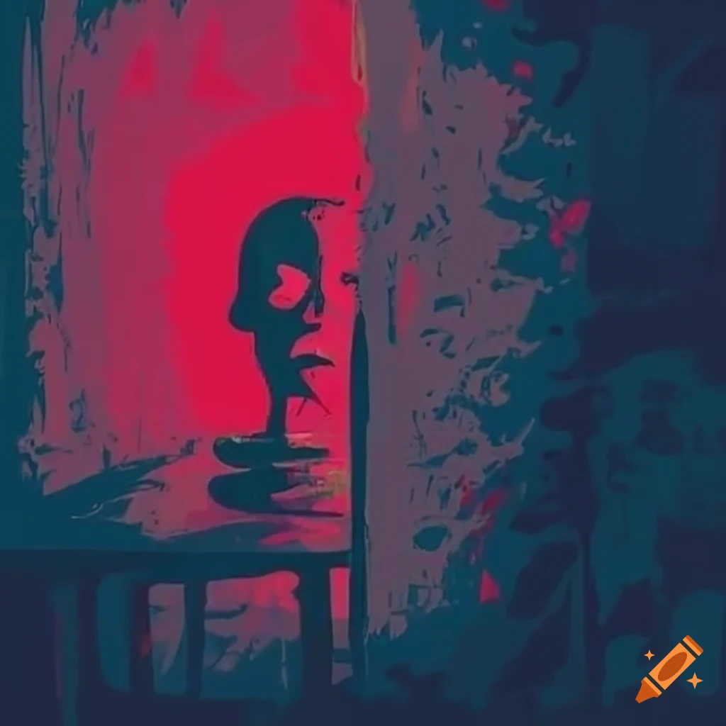 Eerie figure in a room with analog horror vibes on Craiyon
